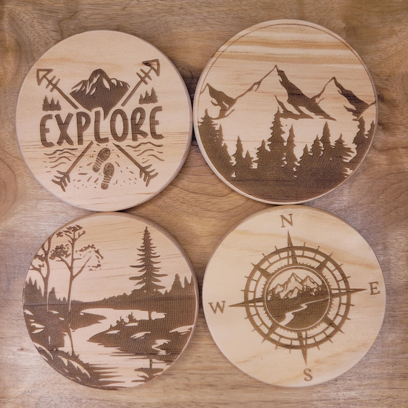 Laser Engraved Coasters - Etsy