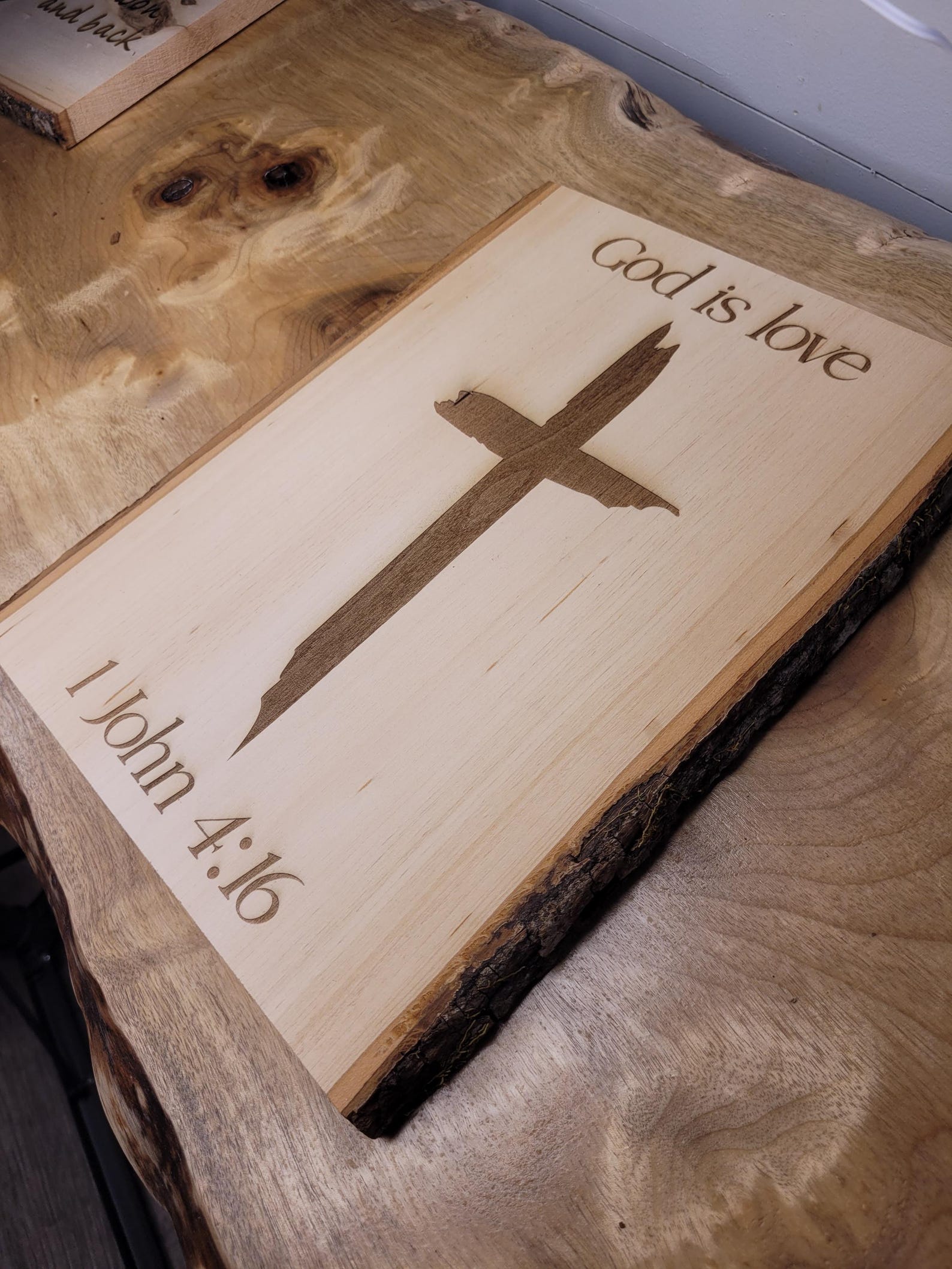 God is Love Sign, Live Edge Sign, Christian Sign, Bible Verse Decor ...