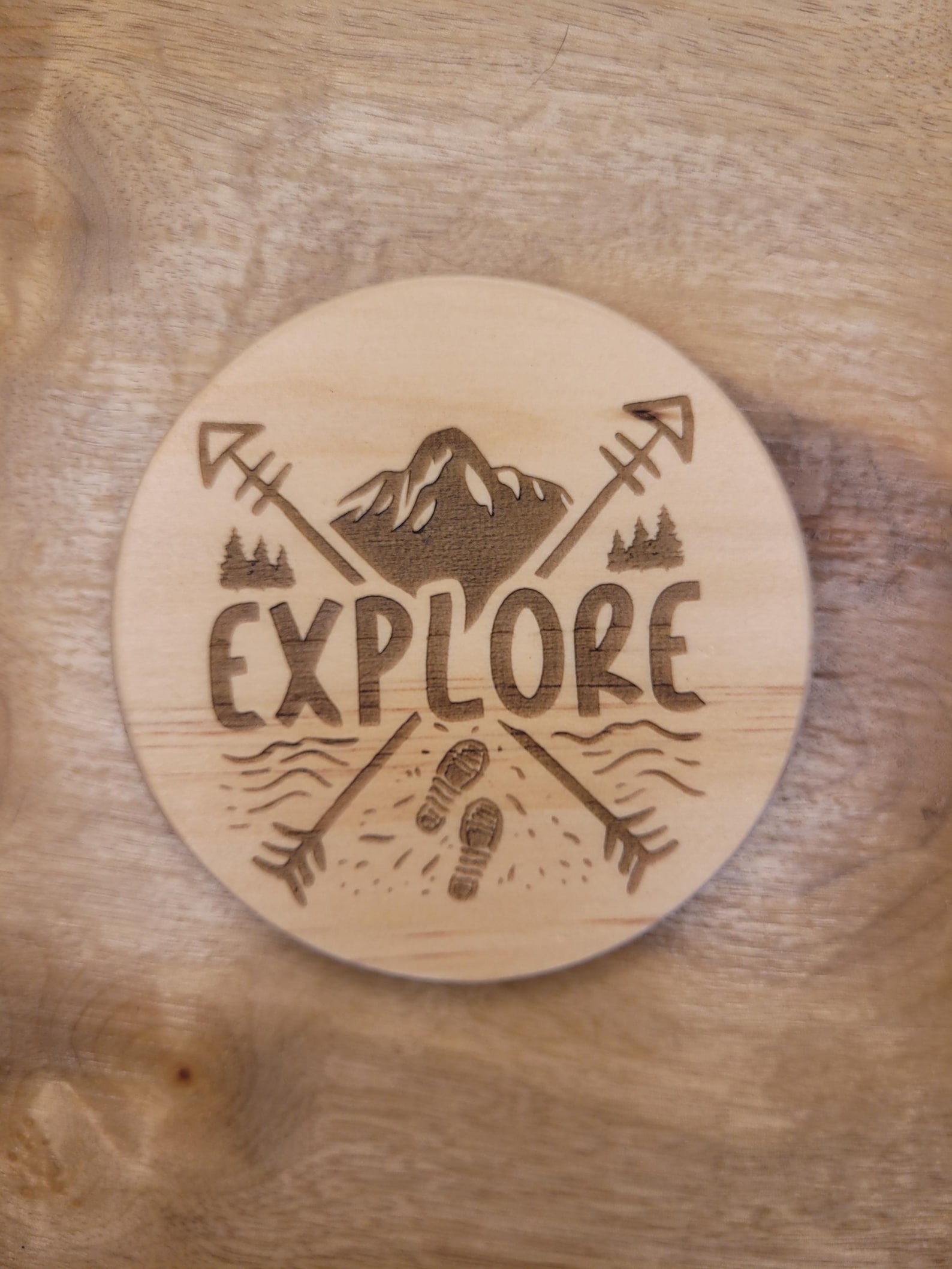 Laser Engraved Nature Themed Wood Coasters - Set of Four - Etsy