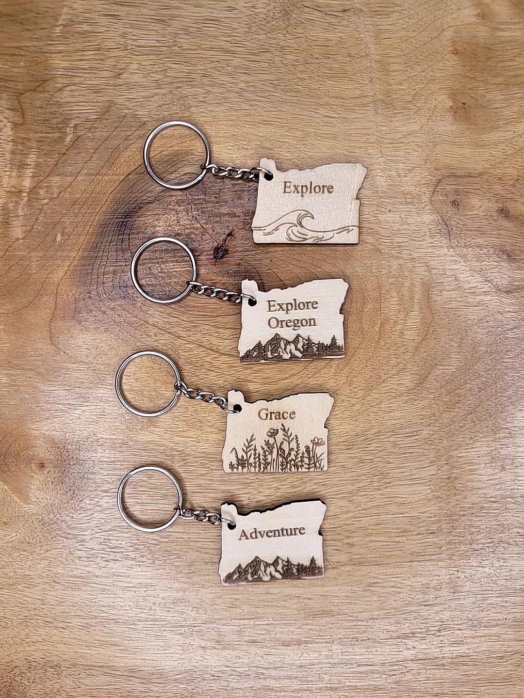 Customizable Oregon Key Chain - Laser Engraved - Etsy