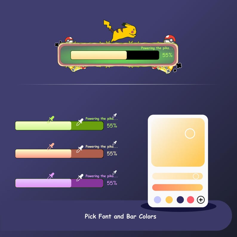 Pikachu Goal Widget for Twitch, Anime Goal Widget Animated, Donation ...