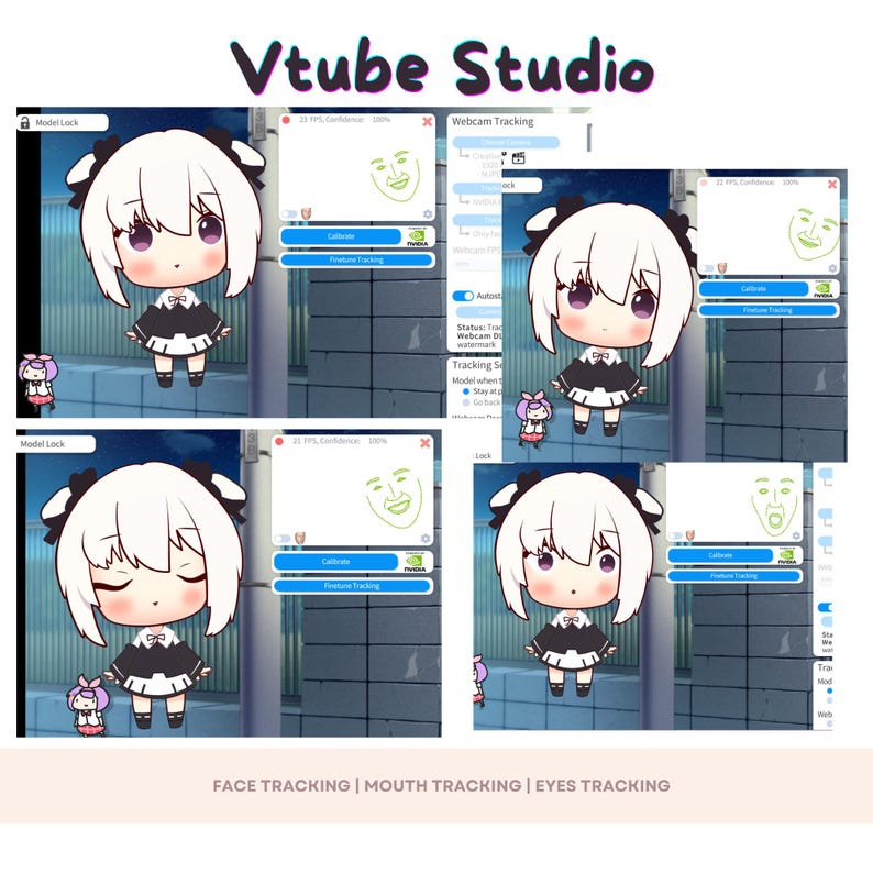Premade Vtuber Model Full Body, Chibi Vtuber Model, Ready to Use Vtuber ...