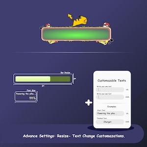 Pikachu Goal Widget for Twitch, Anime Goal Widget Animated, Donation ...