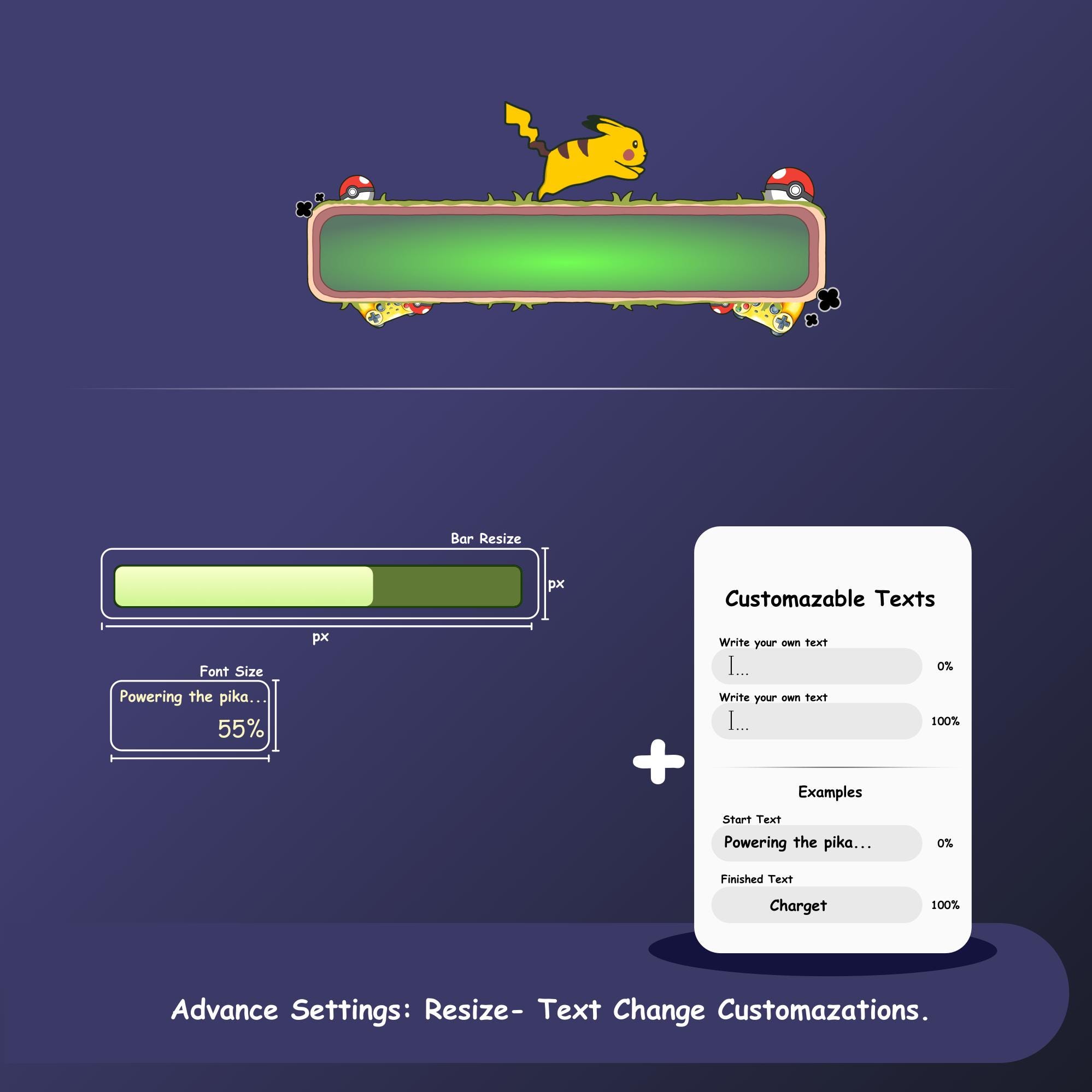 Pikachu Goal Widget for Twitch, Anime Goal Widget Animated, Donation ...
