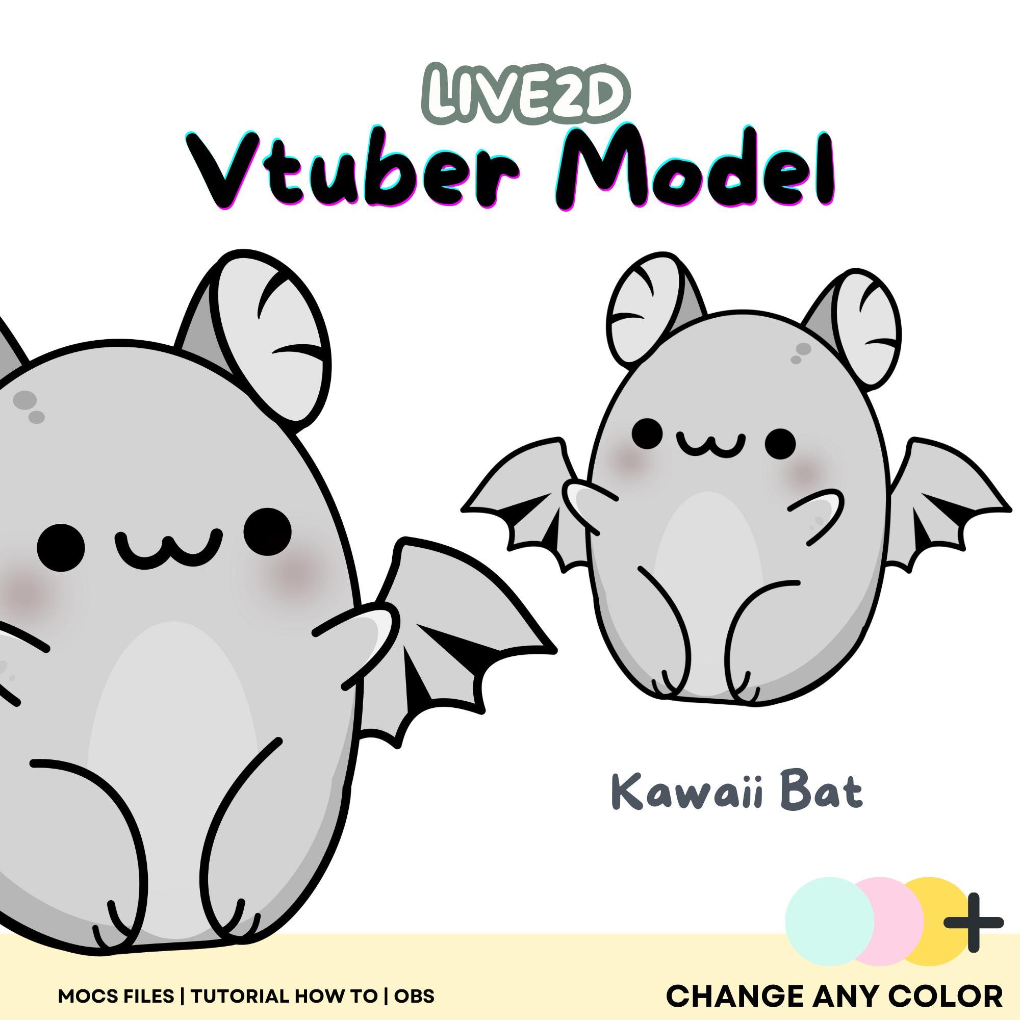 Kawaii Bat Vtuber Model Premade, Ready to Use Vtuber Model, Vtuber ...