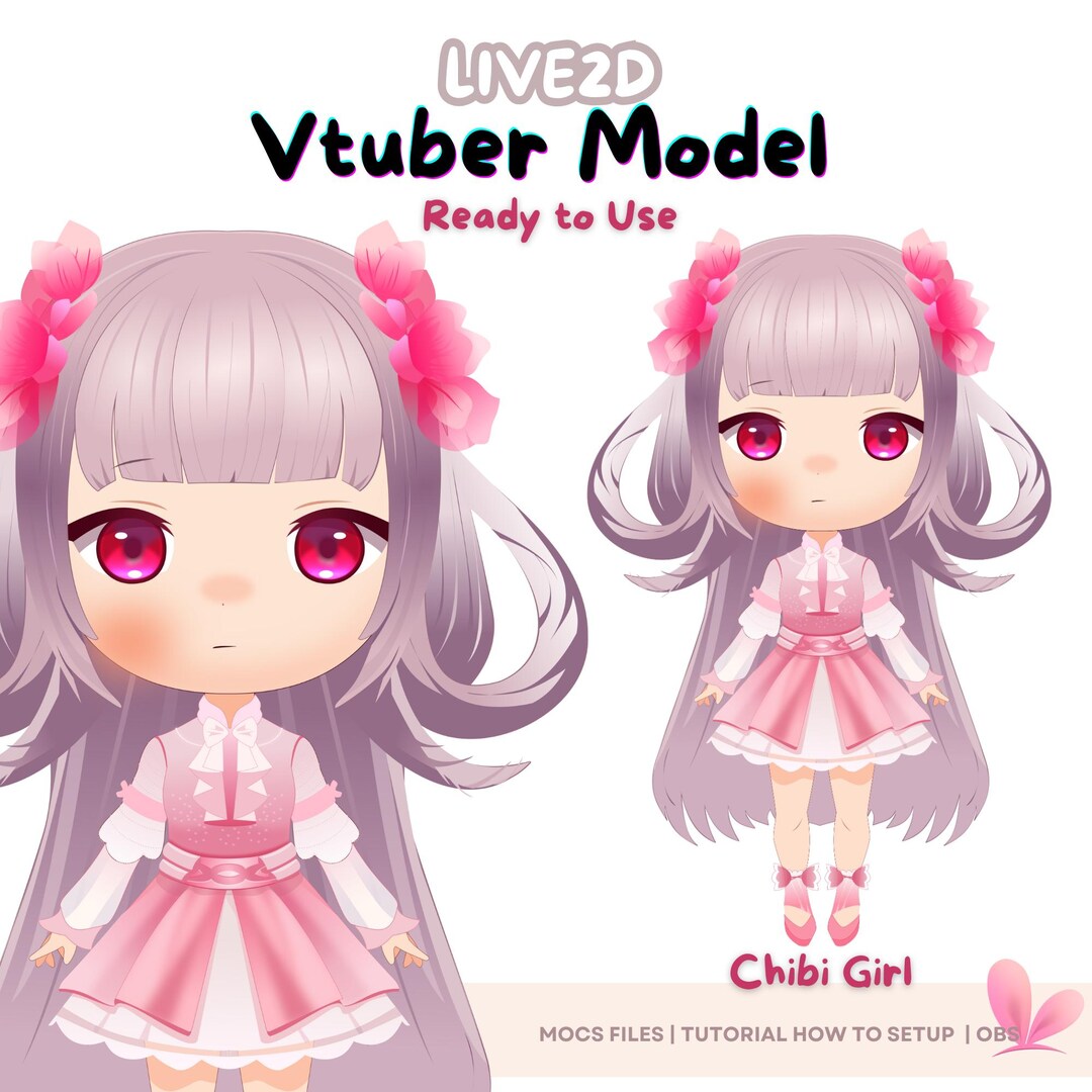 Premade Vtuber Model Full Body, Chibi Vtuber Model, Ready to Use Vtuber ...