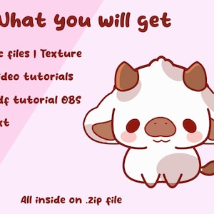 Kawaii Cow Vtuber Model Premade, Ready to Use Vtuber Model, Vtuber ...