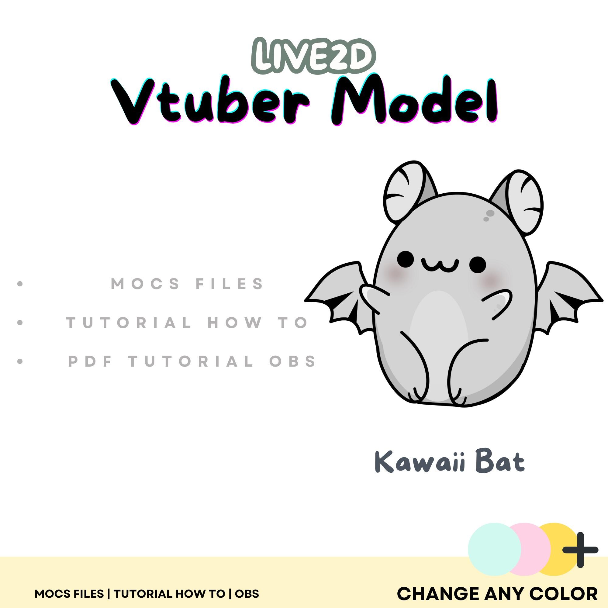 Kawaii Bat Vtuber Model Premade, Ready to Use Vtuber Model, Vtuber ...