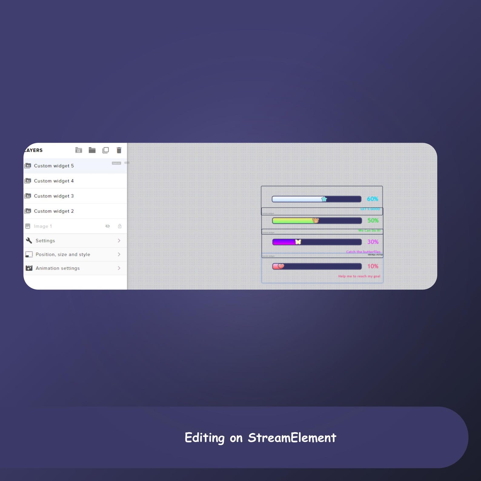 Minimalistic Goal Widget for Twitch, Custom Goal Widget, Cute Widget ...