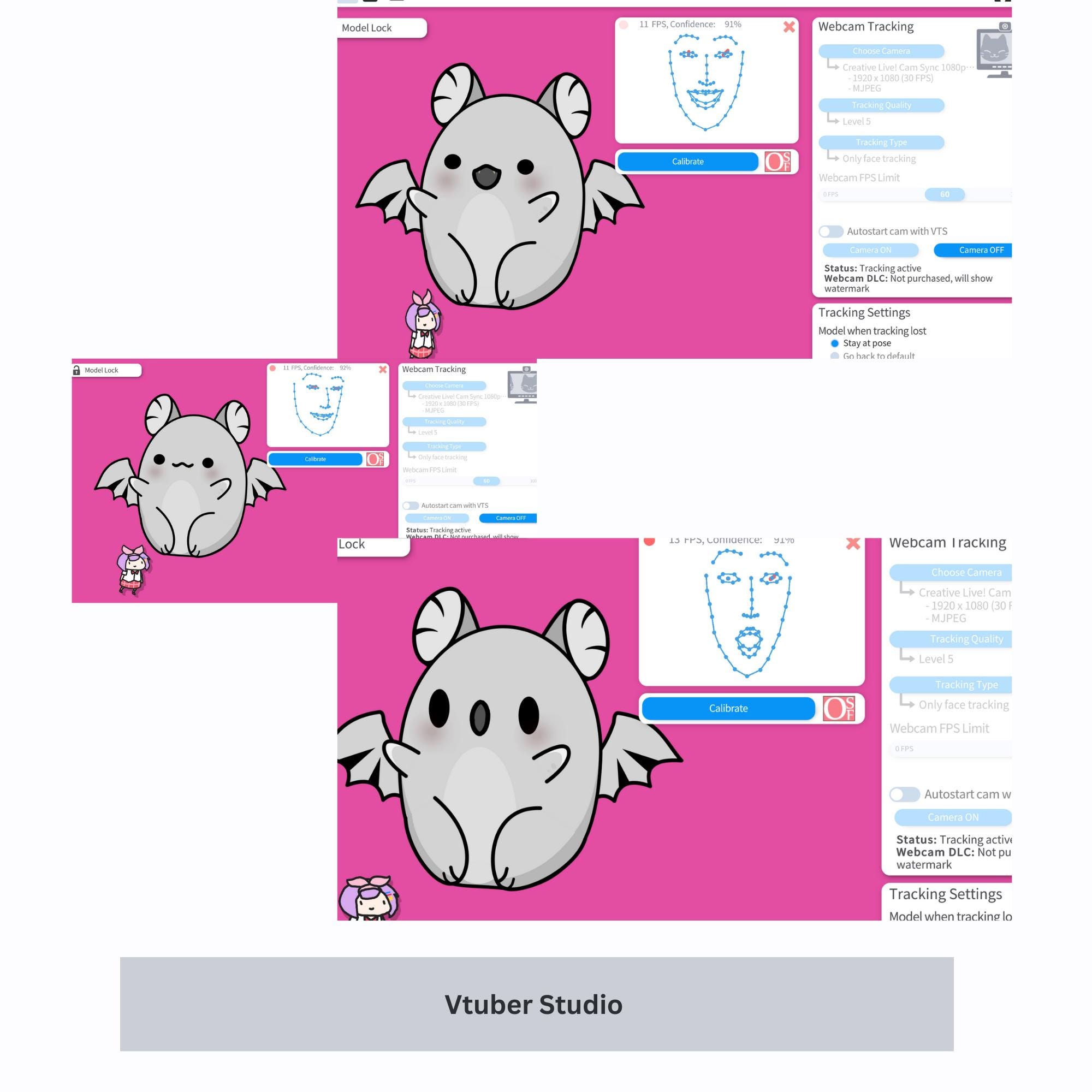 Kawaii Bat Vtuber Model Premade, Ready to Use Vtuber Model, Vtuber ...