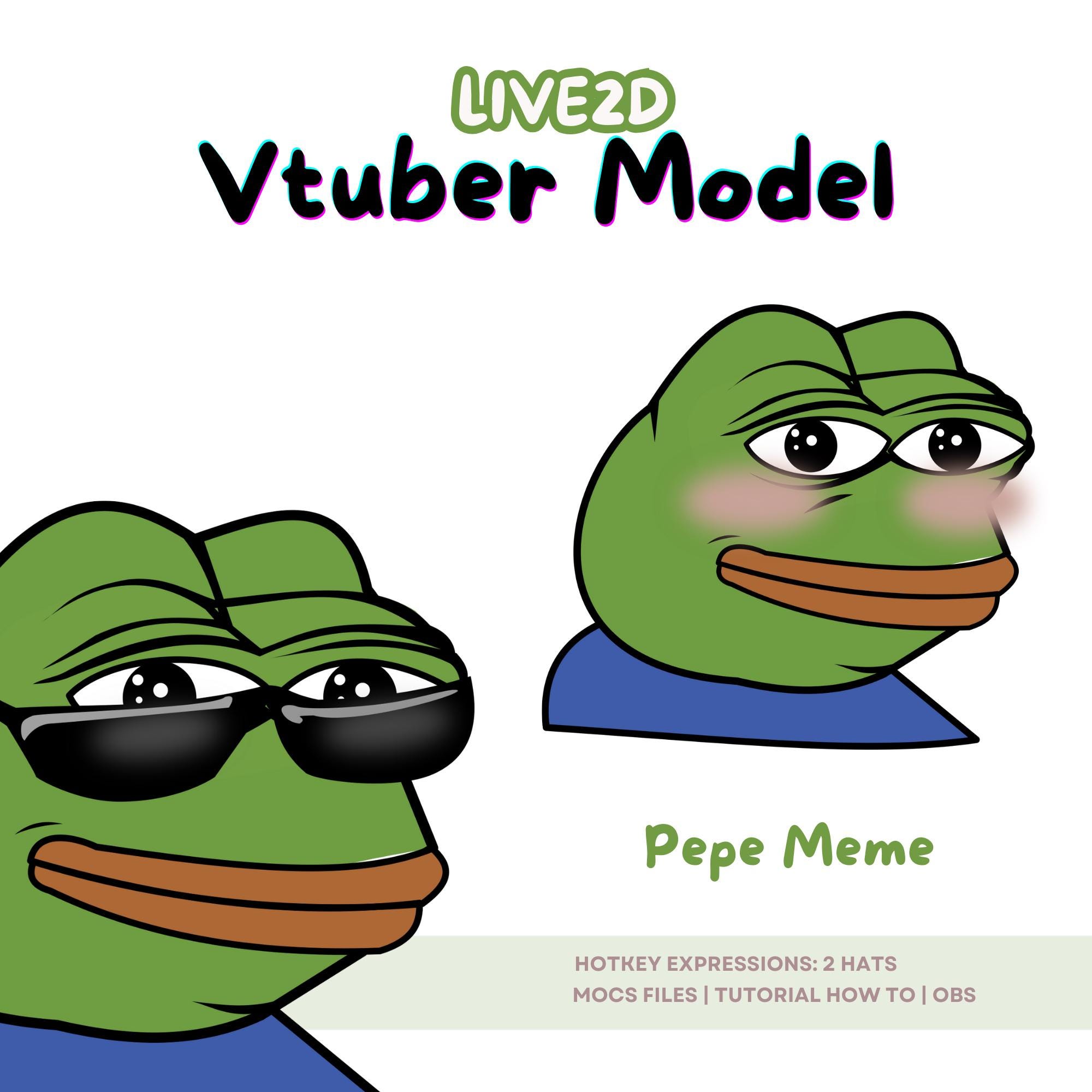 Peepo Meme Vtuber Model Premade, Ready to Use Vtuber Model, Vtuber Model and Rigging, Premade ...