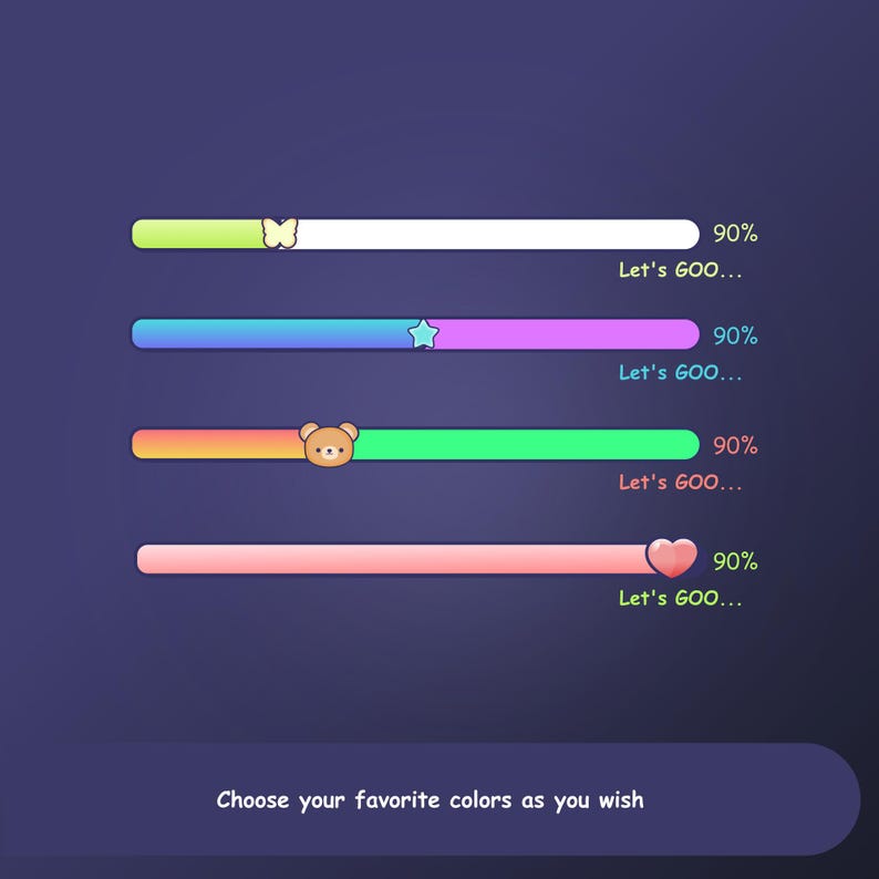 Minimalistic Goal Widget for Twitch, Custom Goal Widget, Cute Widget ...