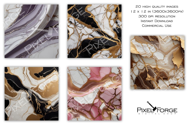 Set of 20 Images "marble Texture", Clipart With Images of Marble in ...