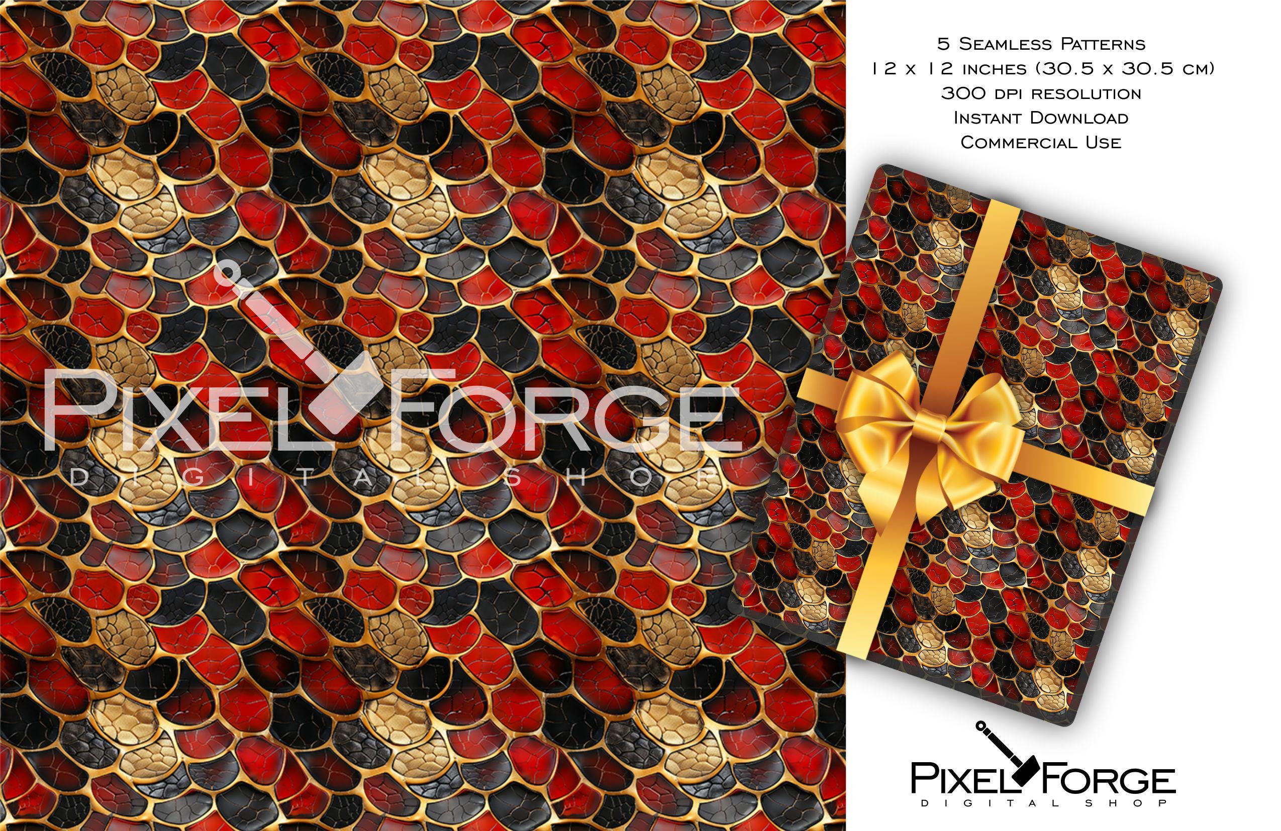 Digital Paper, DRAGON SKIN Pattern Seamless, Realistic Texture of ...