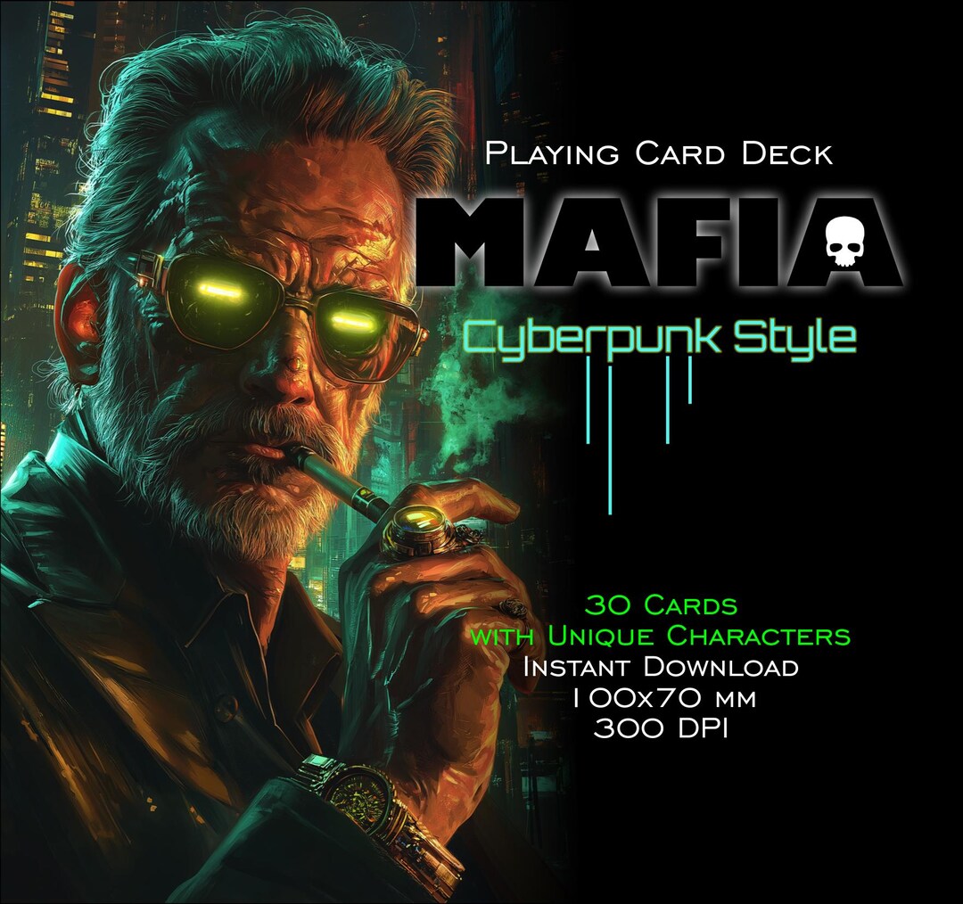 Cyberpunk Mafia Digital Card Set – 30 Unique Character Cards + Game ...