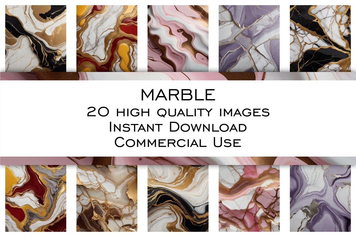 Set of 20 Images "marble Texture", Clipart With Images of Marble in ...