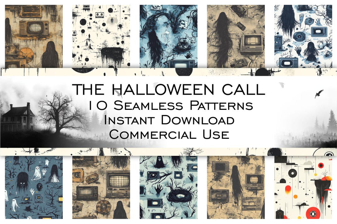 Digital Paper, THE HALLOWEEN CALL Pattern Seamless, High-quality Images ...