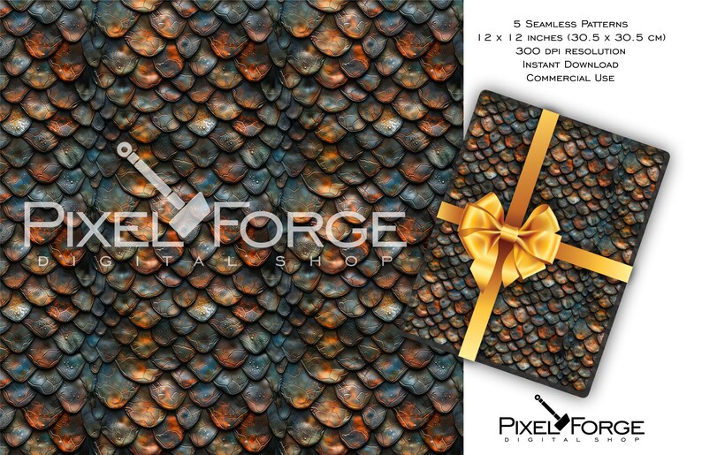 Digital Paper, DRAGON SKIN Pattern Seamless, Realistic Texture of ...