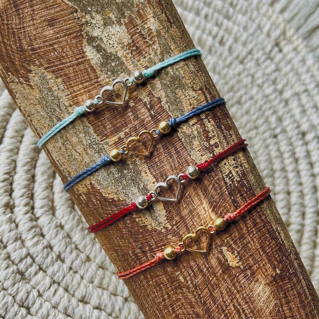 Macrame Bracelet With Heart - Etsy