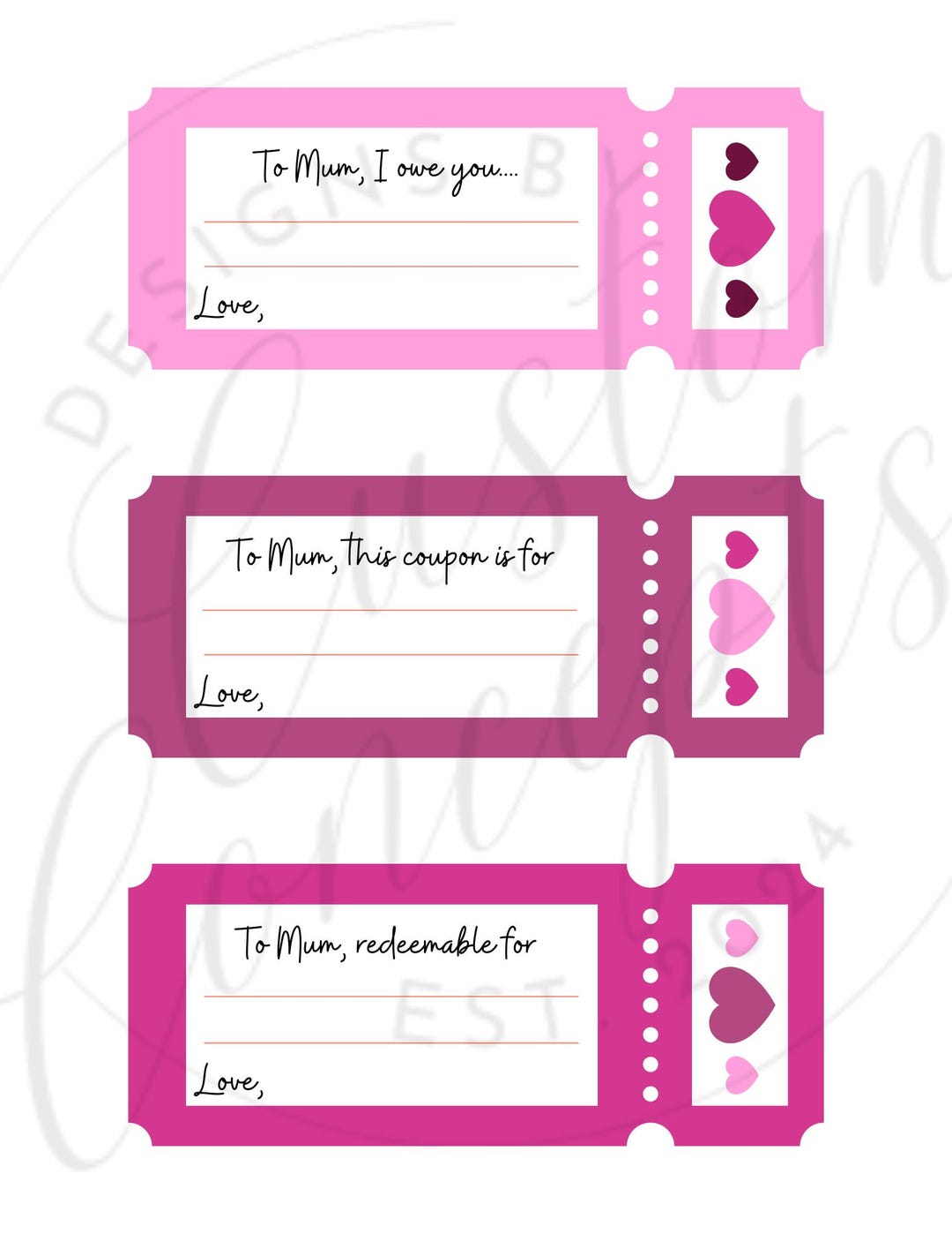 Pink Mothers Day Coupons - Etsy