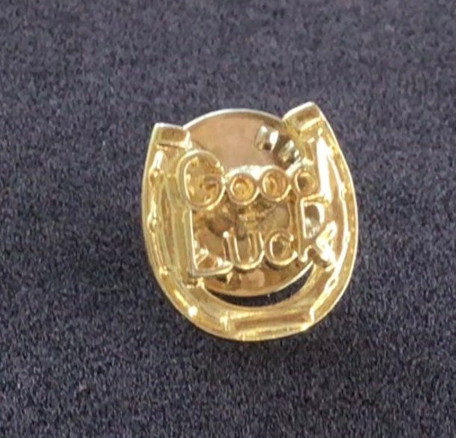 Gold tone Horseshoe Good Luck Tac Pin Vintage L1 | Etsy