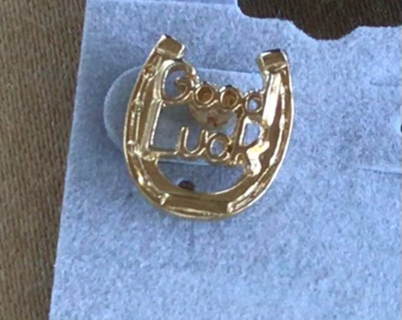 Gold tone Horseshoe Good Luck Tac Pin Vintage L1 | Etsy