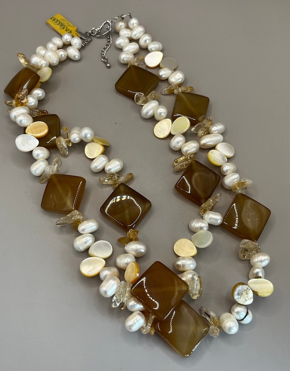 Alexander Kalifano Freshwater Pearl, Carnelian, Citri… - Gem
