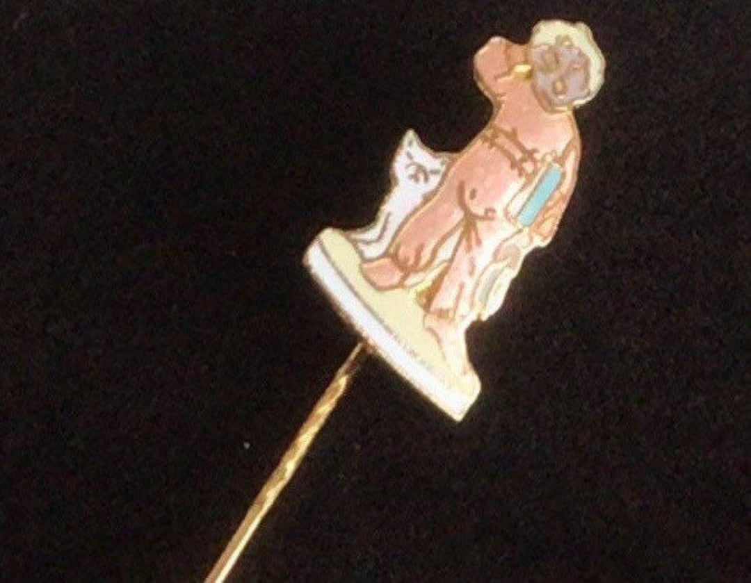 Tuck-me-in Enamel Little Boy Stick Pin, Gold Tone, Pink, “J. Mcclelland ...