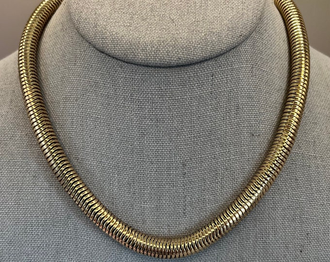 ANNE KLEIN Gold Tone Rounded Snake Chain Necklace, 17”-21”, Vintage ...