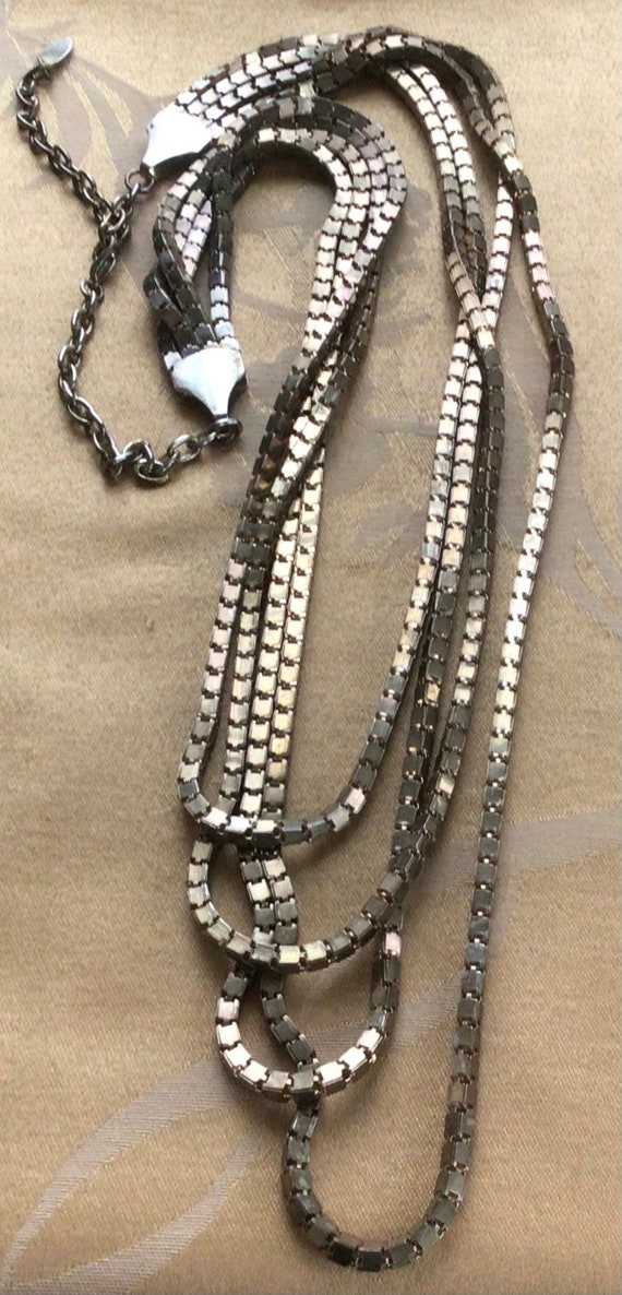 Gold Tone Multi-strand Box Chain Graduated Necklace Vintage - Etsy