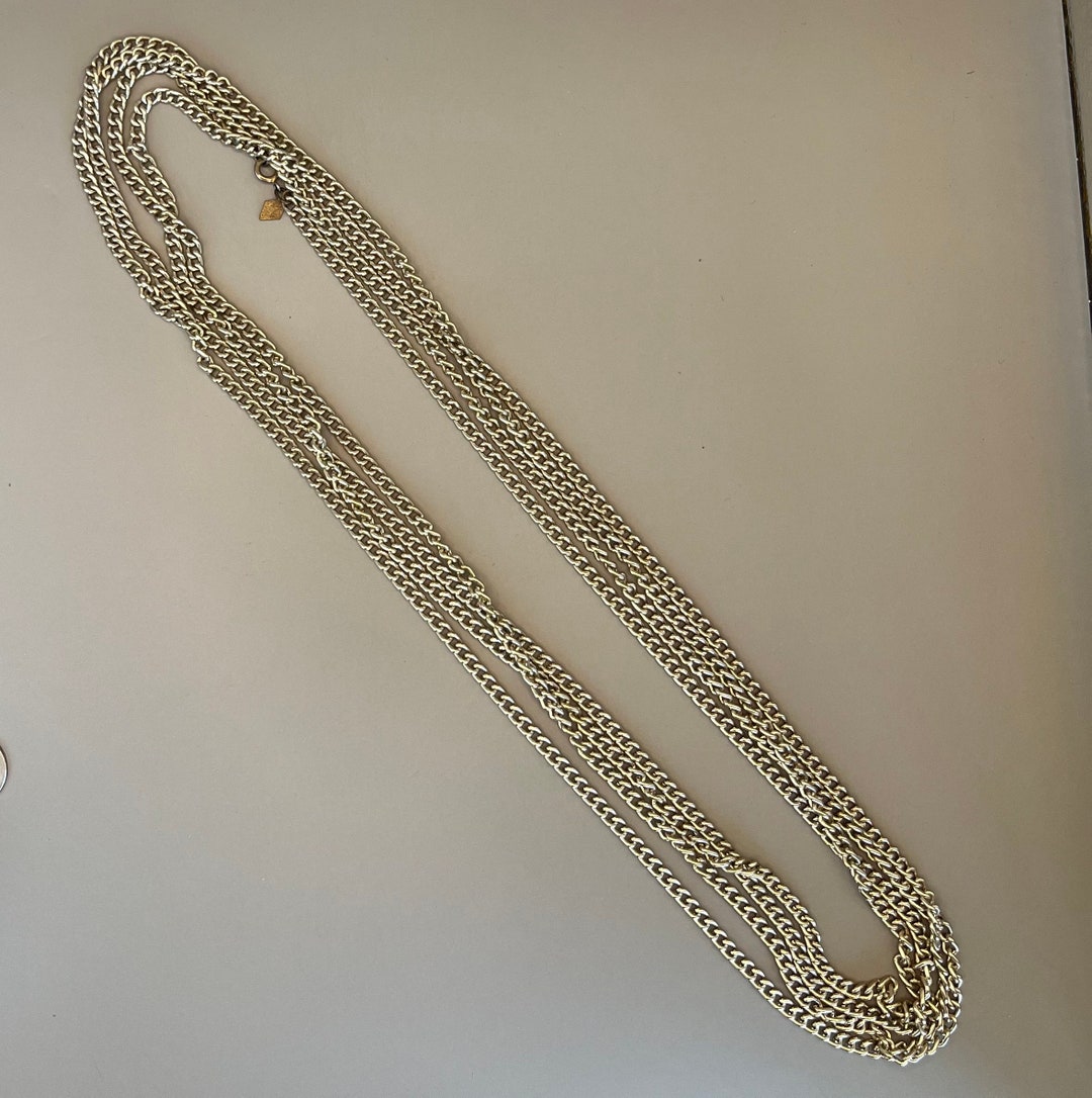 SARAH COV Gold Tone Long Chain Necklace 106 Vintage AD16 - Etsy