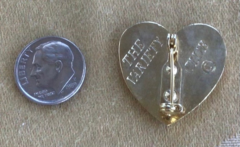 VARIETY CLUB Gold Tone, Tree, Heart Brooch, Pin, Vintage (AD5) - Etsy