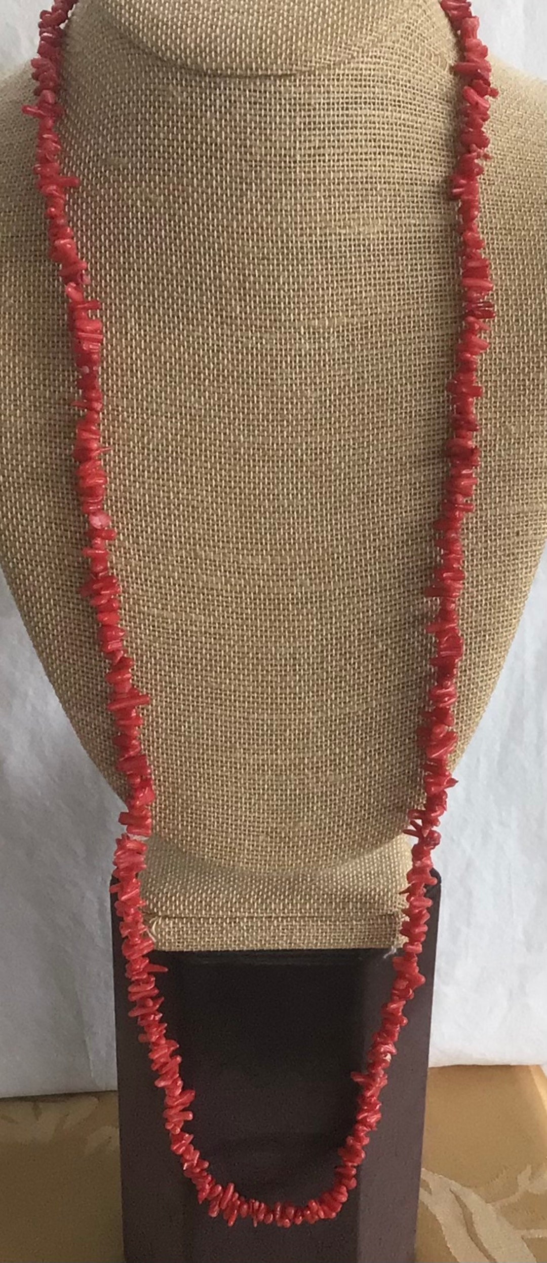 Red Shell Chip Necklace 36 Beach Island Summer Vintage - Etsy