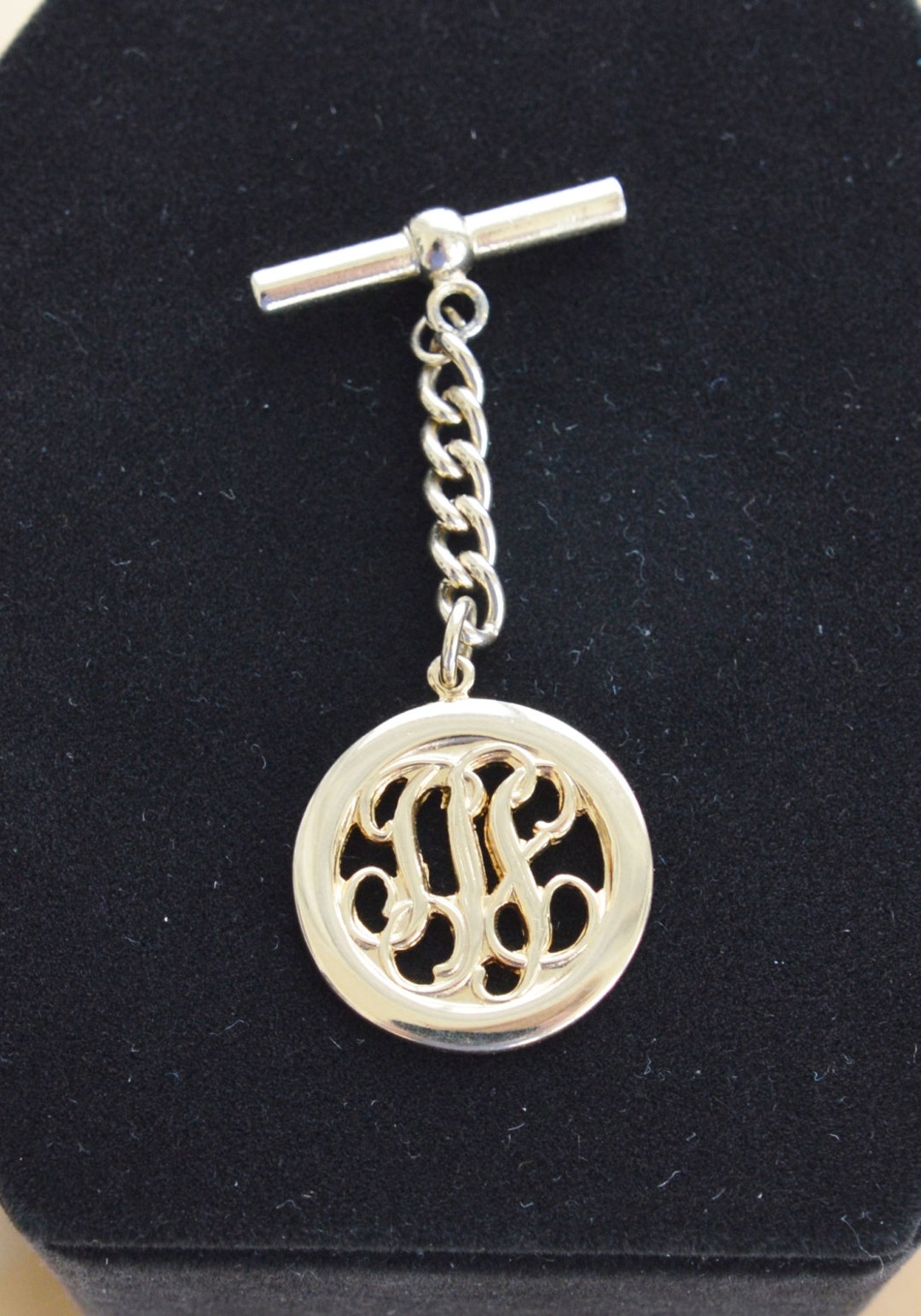 Vintage Mongrammed Watch Chain FOB - Etsy