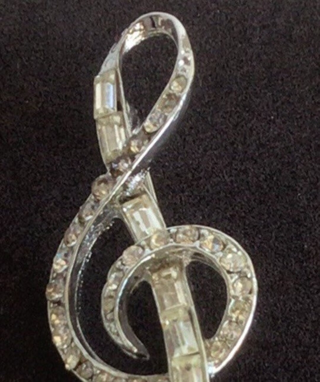 Clear Rhinestone Musical Note Brooch, Pin, Silver Tone, Vintage (G6) - Etsy