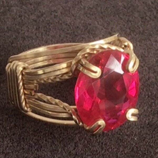 Faux Ruby Ring - Etsy
