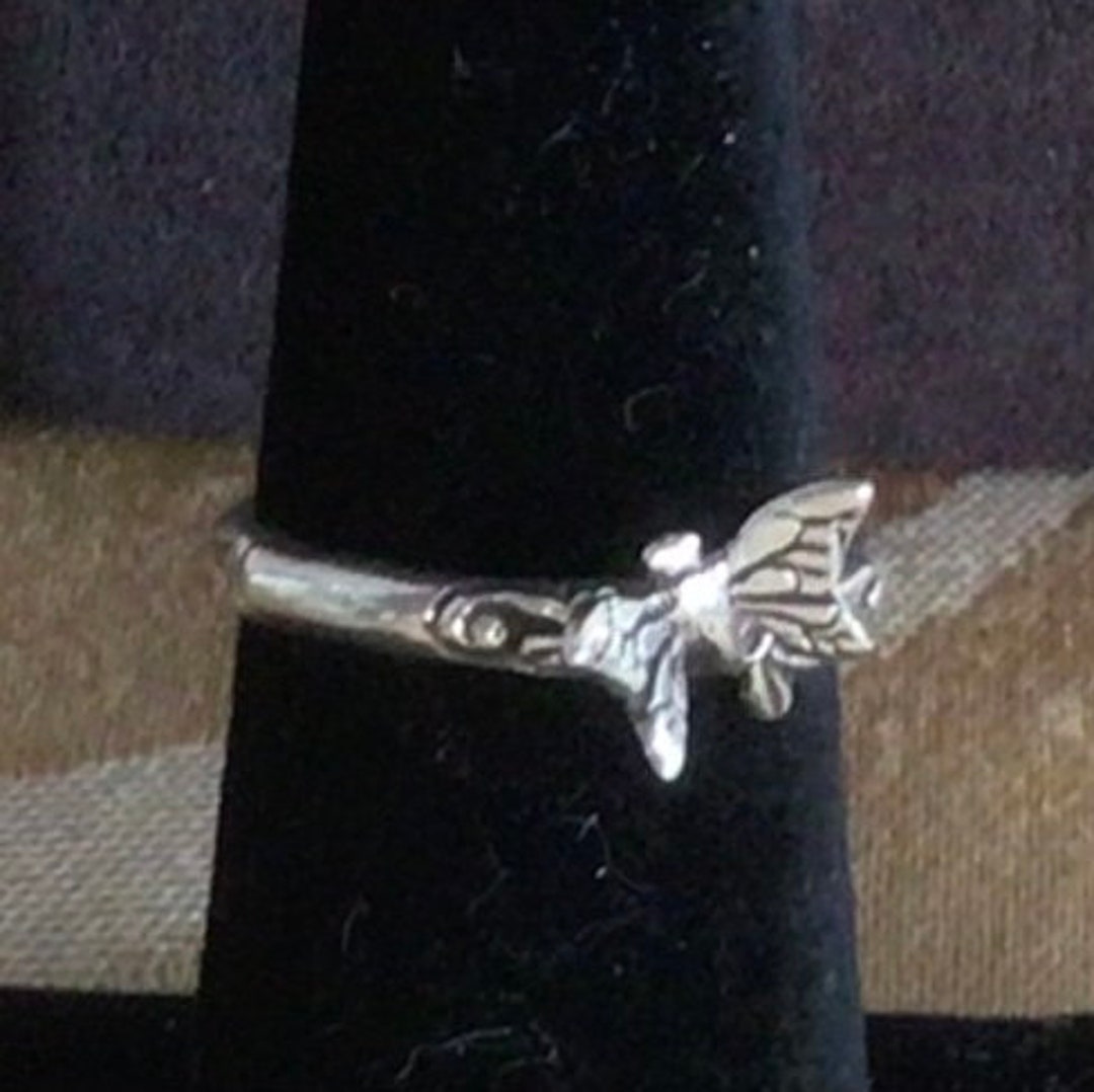SARDA Sterling Silver Butterfly Ring, Size 6, Artisan Designed, Vintage ...