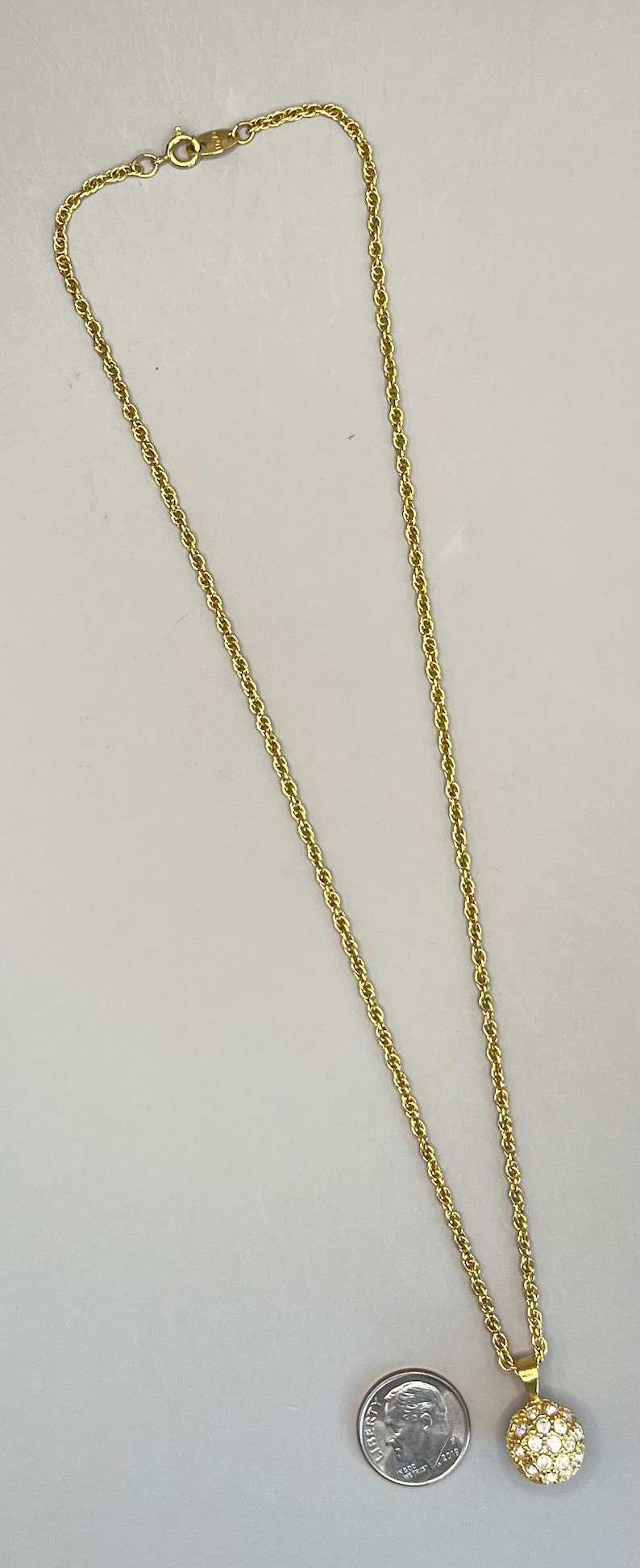 AVON Crystal Ball Pendant Necklace, Gold Tone, 18”, Vintage (V4) - Etsy