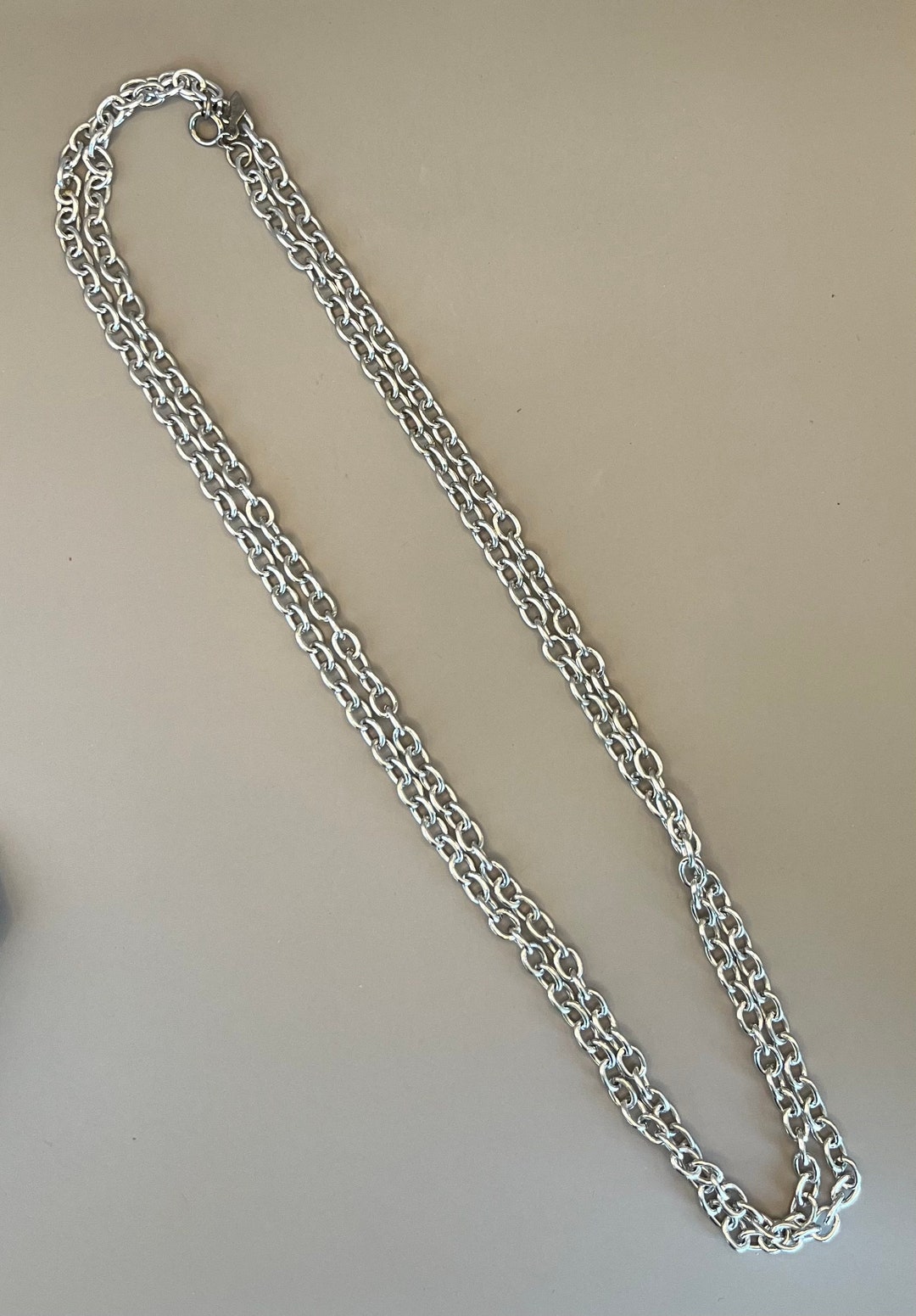 SARAH COV Silver Tone Chain Link Necklace, Vintage, 52” (AD11) - Etsy