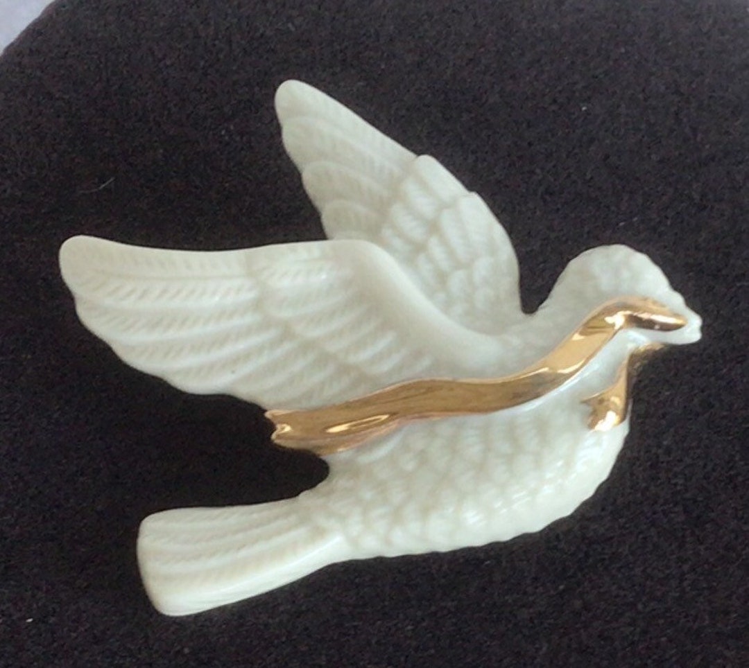 LENOX Dove of Peace Brooch, Pin, Vintage S11 - Etsy