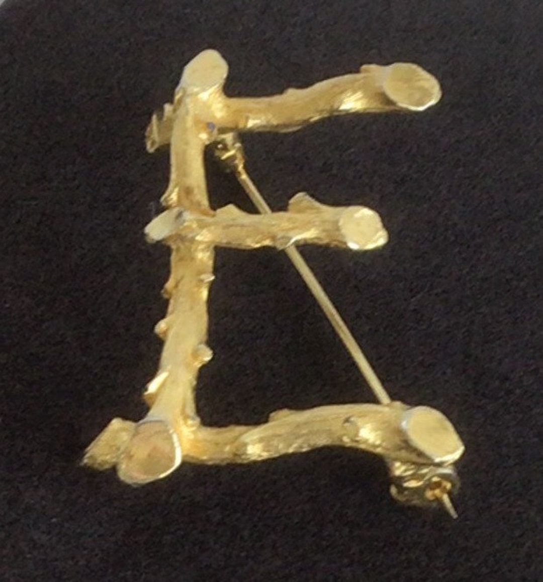 Gold Tone Letter E Brooch, Pin, Vintage E4 - Etsy