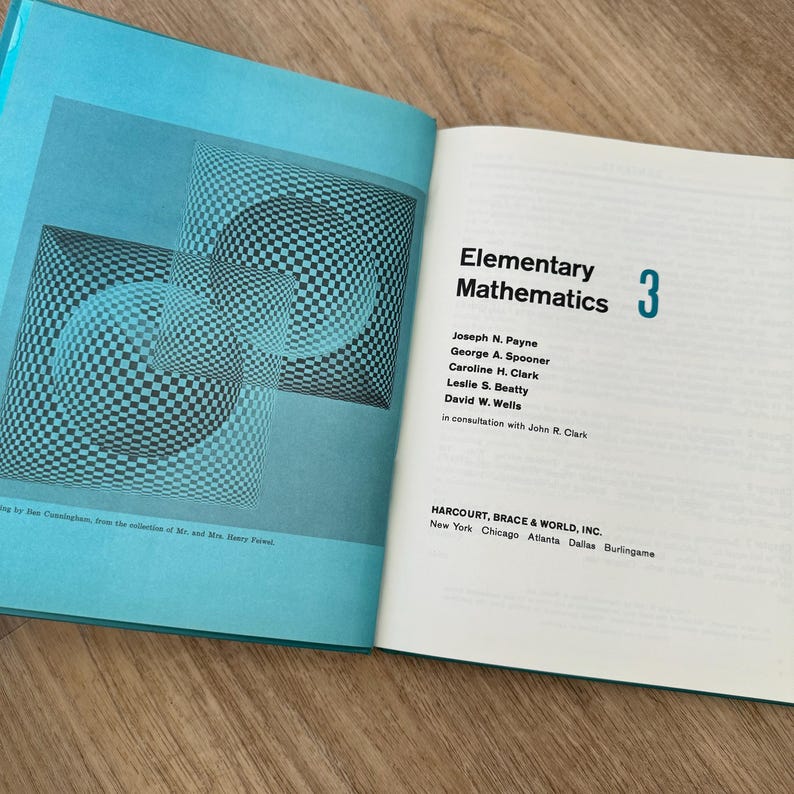 1966 Elementary Mathematics Vintage Hardcover Book Vintage School ...