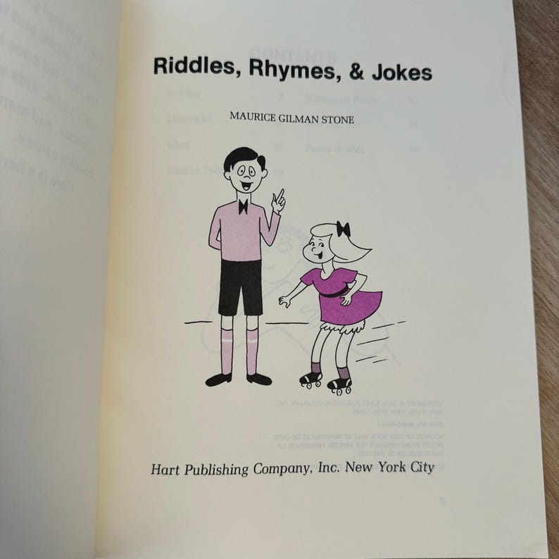 1978 - Riddles, Rhymes, & Jokes - by Maurice Gilman Stone - Vintage ...