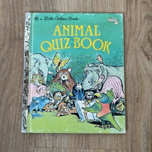 1983 - A Little Golden Book - Animal Quiz Book - Vintage Hardcover Book ...