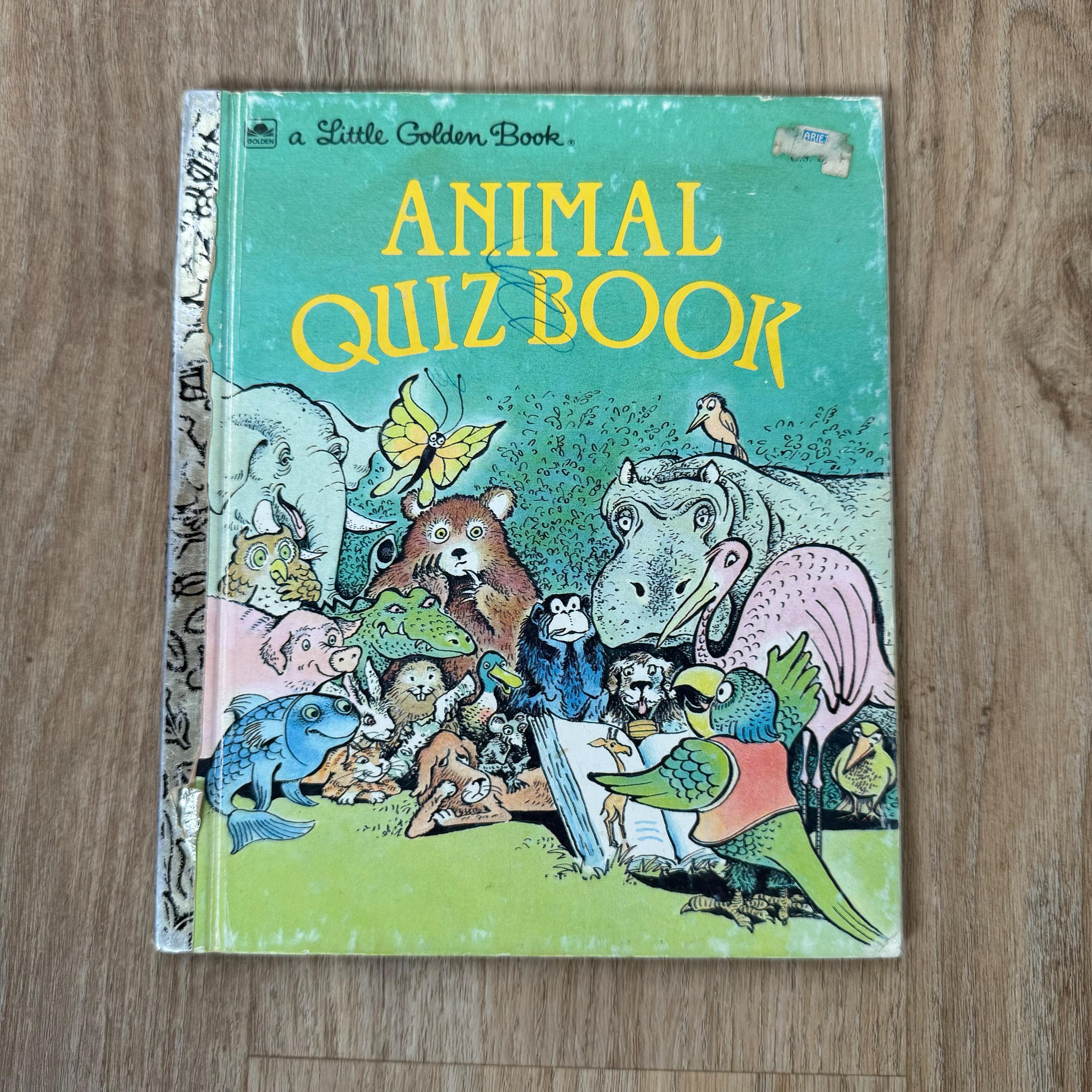 1983 - A Little Golden Book - Animal Quiz Book - Vintage Hardcover Book ...