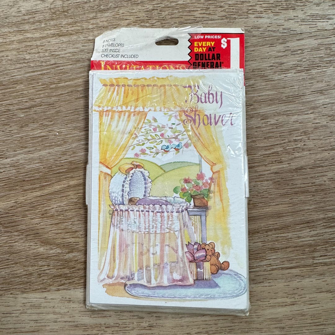 Vintage Baby Shower Invatation Card Set - Heartfelt Greetings - 8 Cards ...