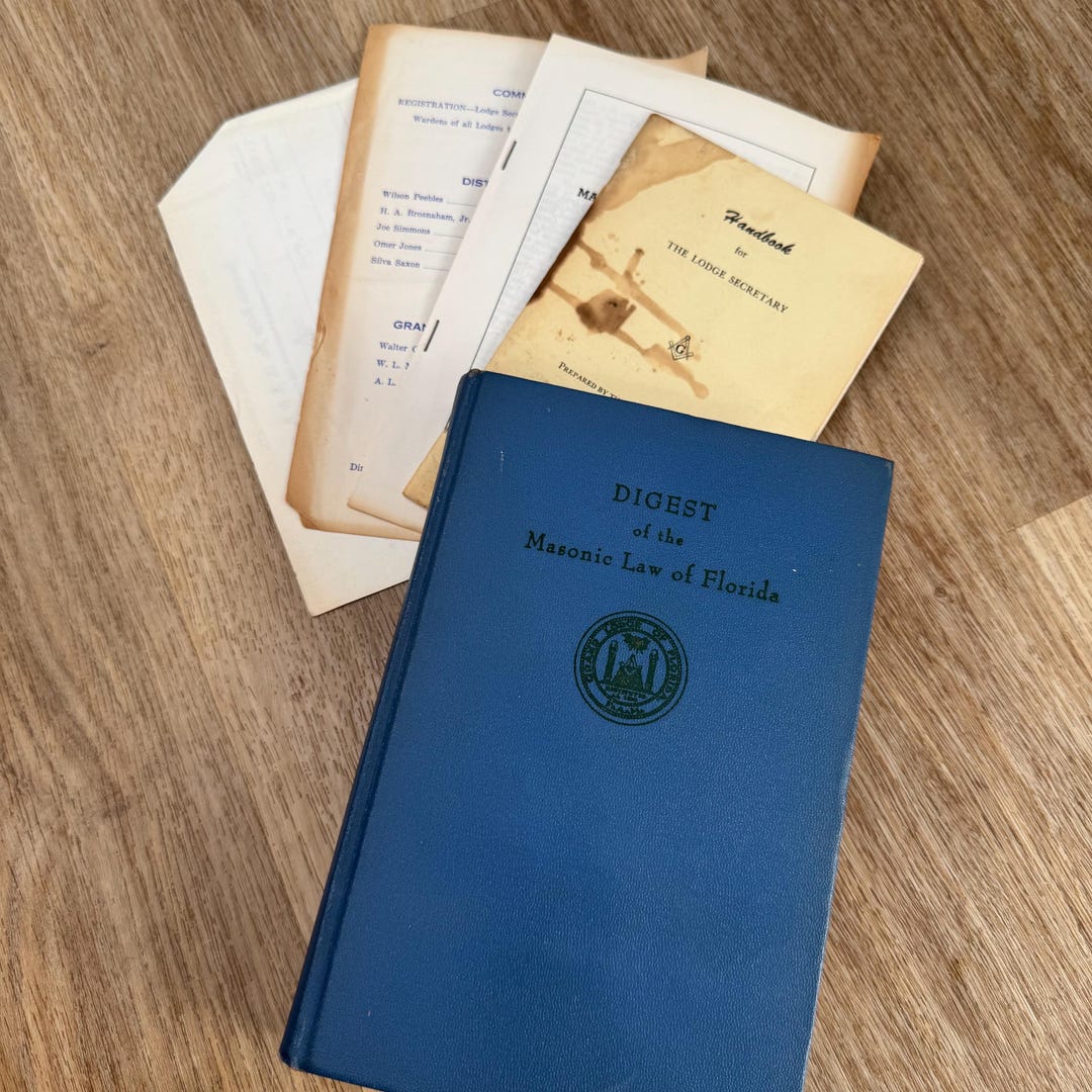 1963 - Digest of the Masonic Law of Florida - Vintage Hardcover Book - Etsy