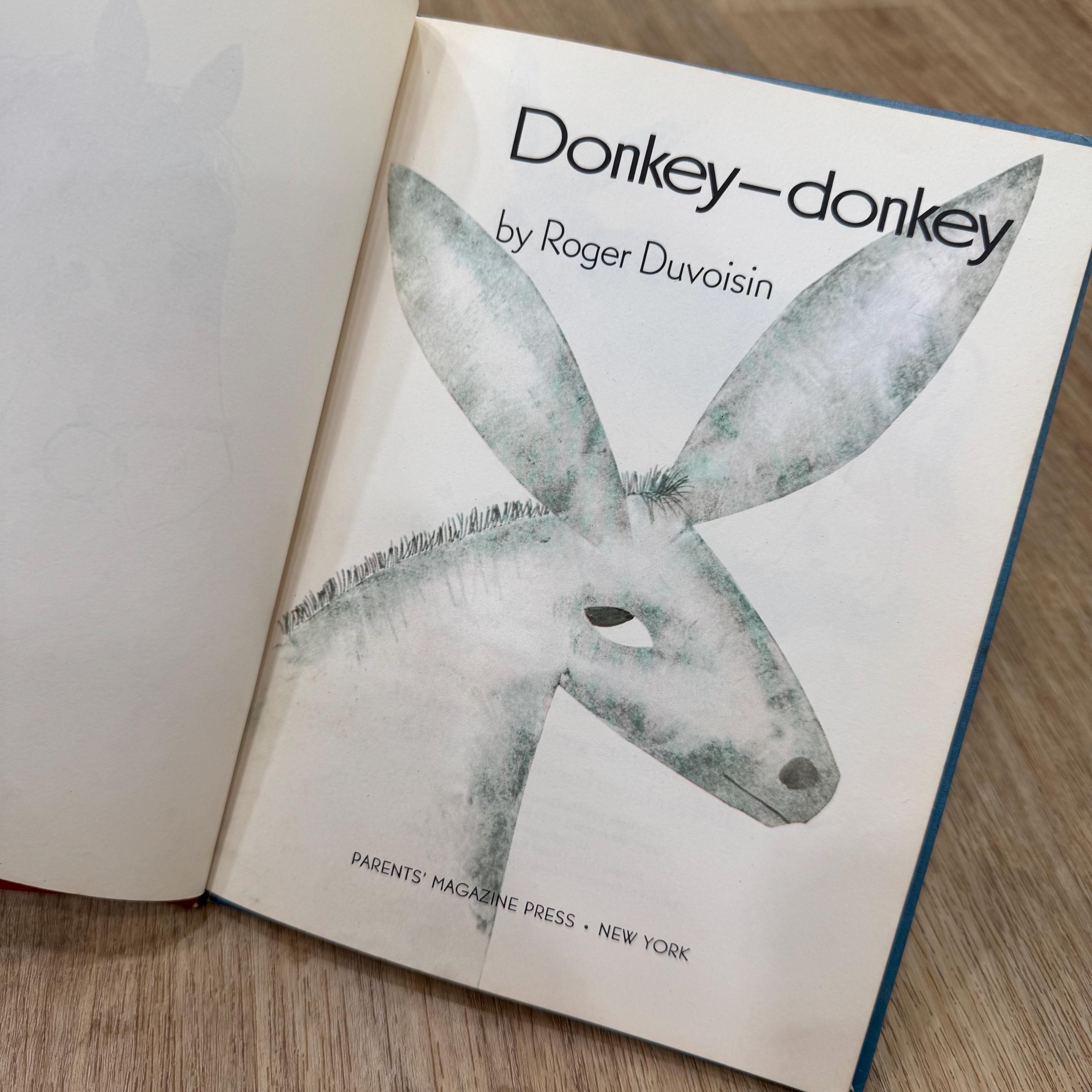 1968 - Donkey-donkey - by Roger Duvoisin - Vintage Hardcover Book ...