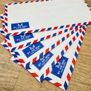 Set of 5 - Vintage Air Mail Envelopes - Vintage Paper Ephemera - Junk ...