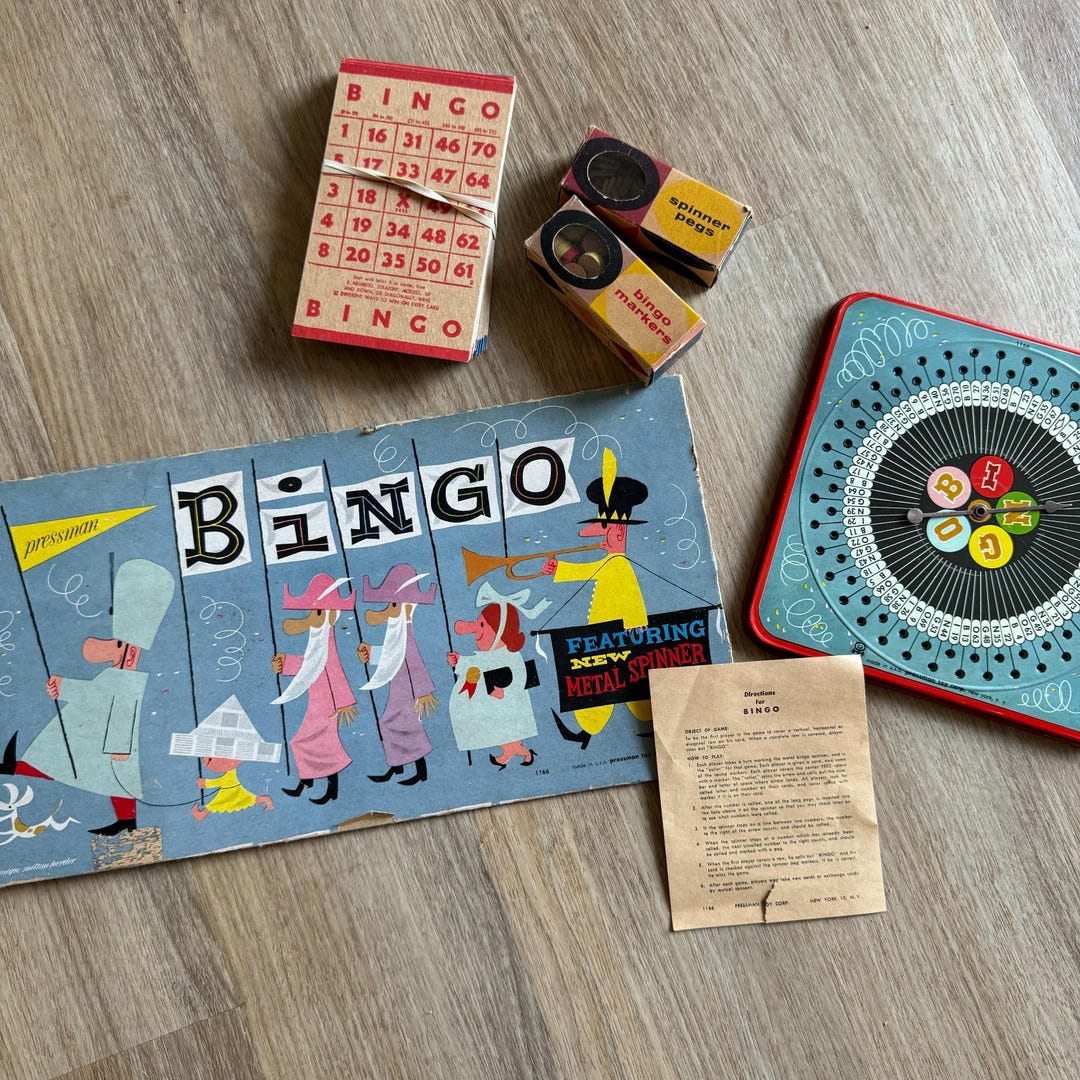 Vintage Board Game - Pressman Toy Co. BINGO - Made in USA - Vintage ...